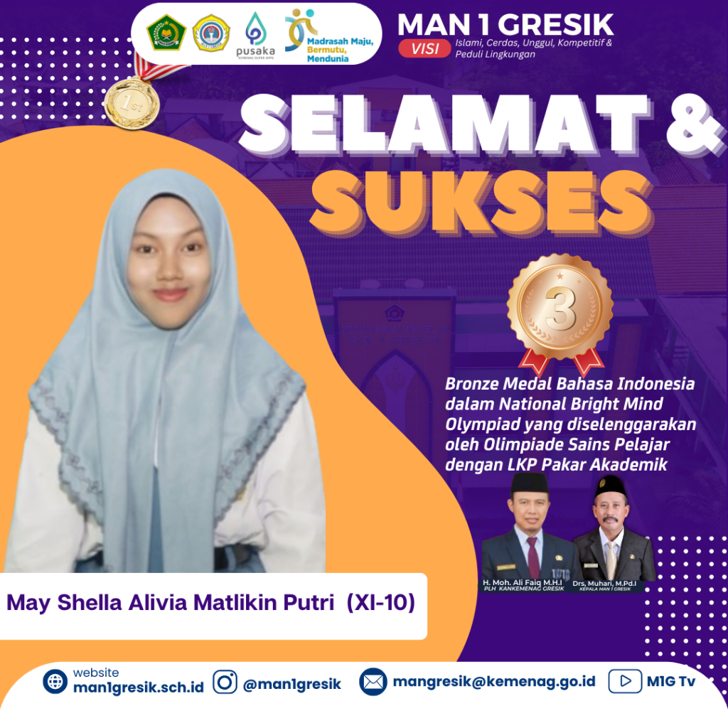 MAY SHELLA ALIVIA MATLIKIN PUTRI SISWA KELAS XI-10 MAN 1 GRESIK RAIH ...
